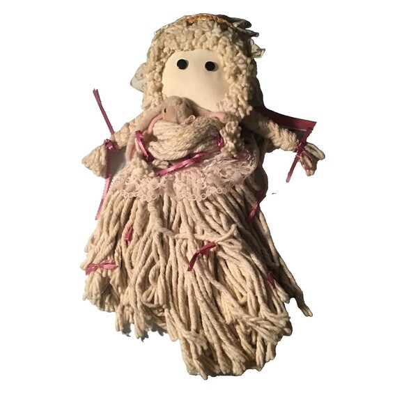 Art | Vintage Collectible Yarn Rope Doll Country Art Girl With Bunny ...